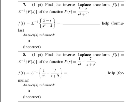 Solved Find the inverse Laplace transform f(t) = L^-1 {F(s)} | Chegg.com