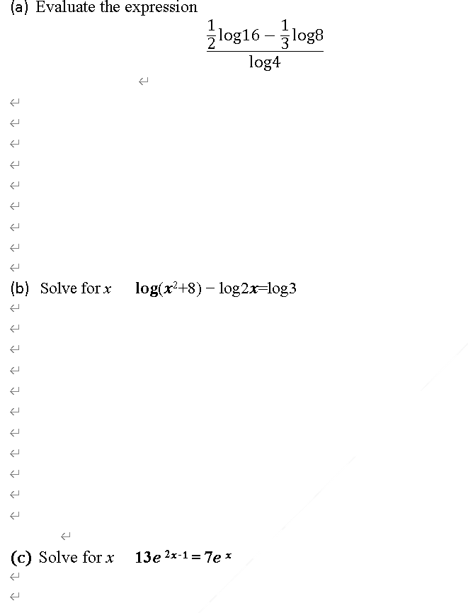 Solved (a) Evaluate the expression log421log16−31log8 (b) | Chegg.com