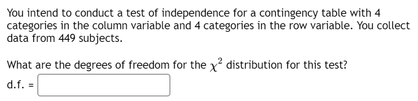 Solved You intend to conduct a test of independence for a | Chegg.com