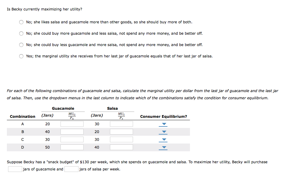 Solved 10. Finding the optimal combination of two goods | Chegg.com