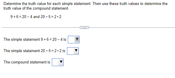 Solved Determine the truth value for each simple statement. | Chegg.com