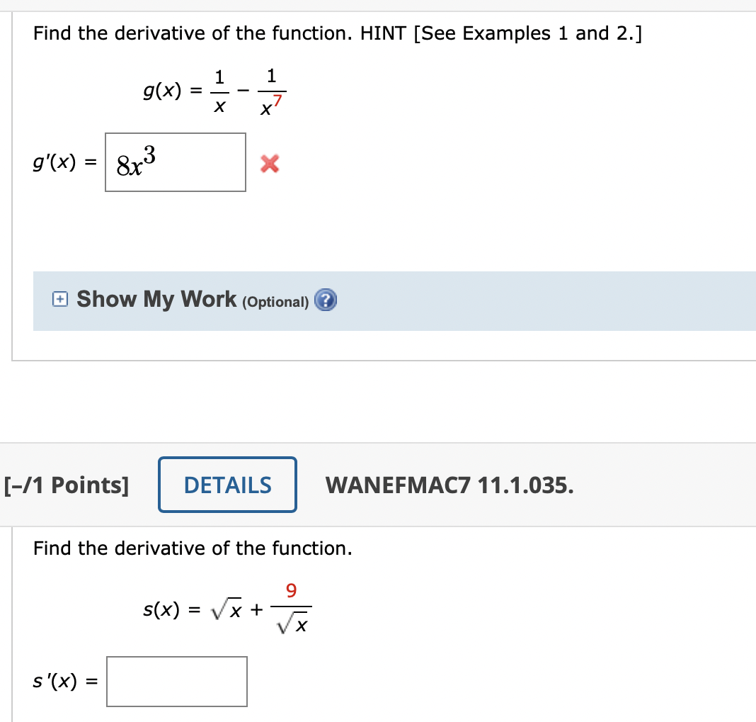 Solved Find the derivative of the function. HINT [See | Chegg.com