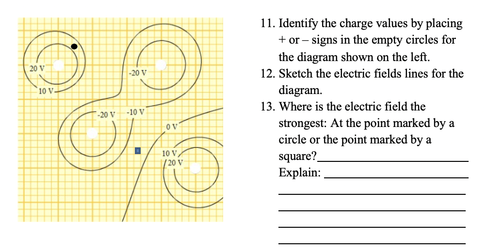 Solved o 20 V -20 V 10 V- 11. Identify the charge values by | Chegg.com