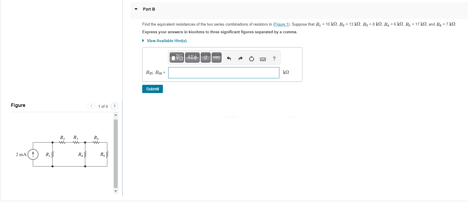 Solved Find the equivalent resistances of the two series | Chegg.com