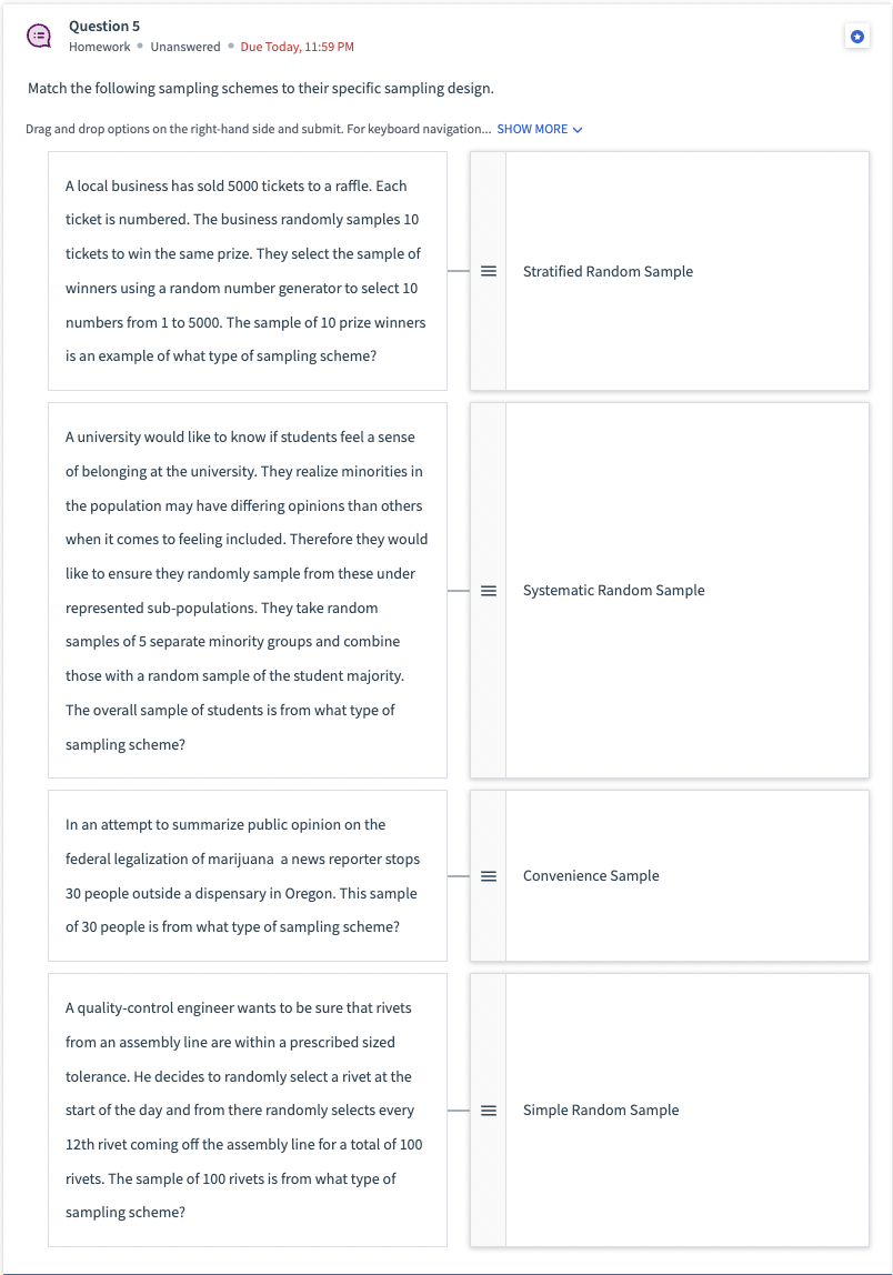 Solved Homework * Unanswered * Due Today, 11:59 PM Match the | Chegg.com