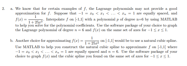Solved Numerical Analysis Following code is provided to | Chegg.com
