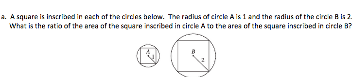 Solved a. A square is inscribed in each of the circles | Chegg.com