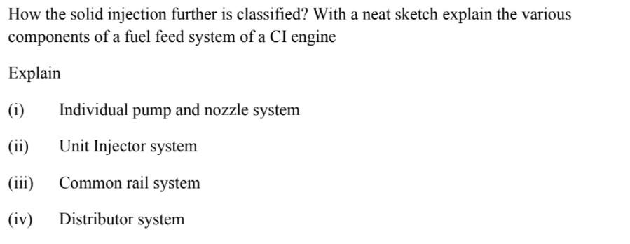Solved How the solid injection further is classified? With a | Chegg.com