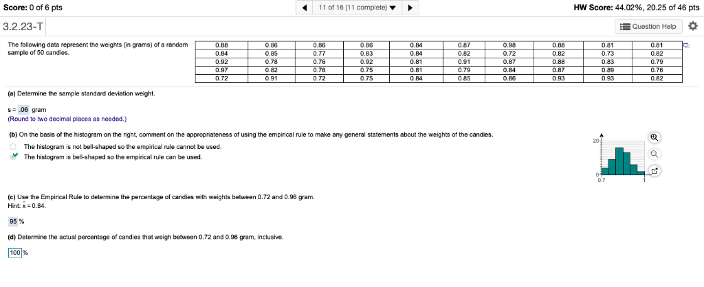 Solved (e) Use the Empirical Rule to determine the | Chegg.com