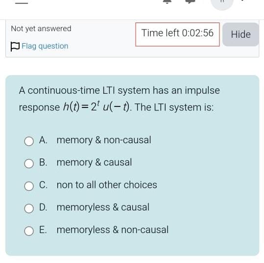 A continuous-time LTI system has an ﻿impulseresponse | Chegg.com