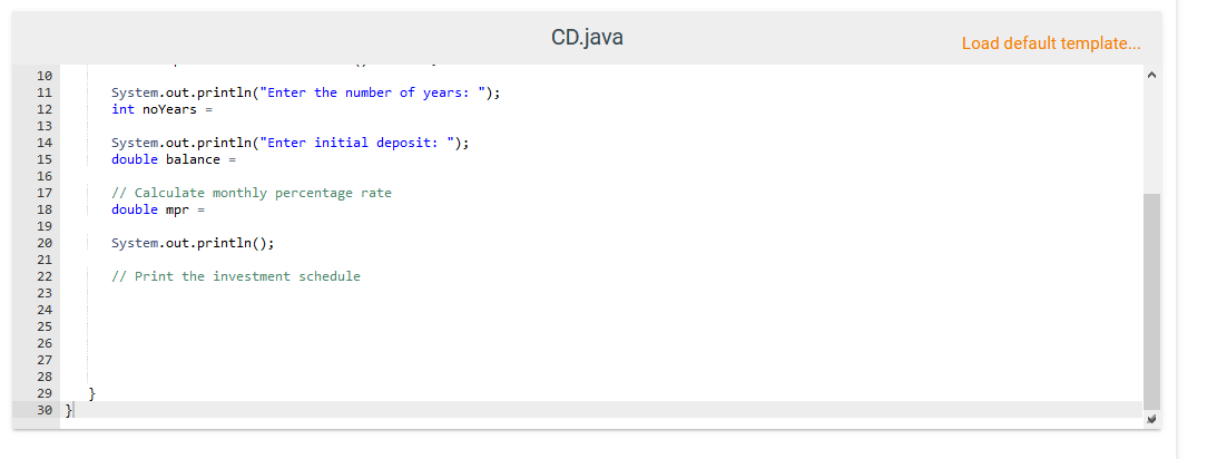 Solved 11.15 LAB Certificate of Deposit - Java Version | Chegg.com