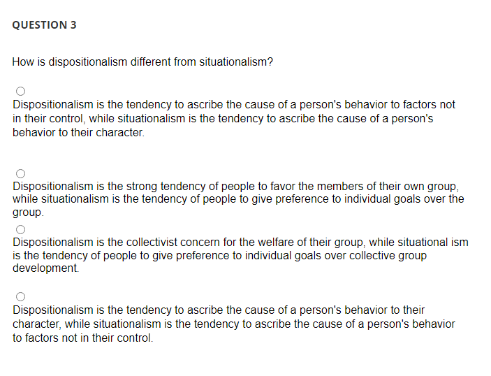 Solved QUESTION 3 How is dispositionalism different from | Chegg.com