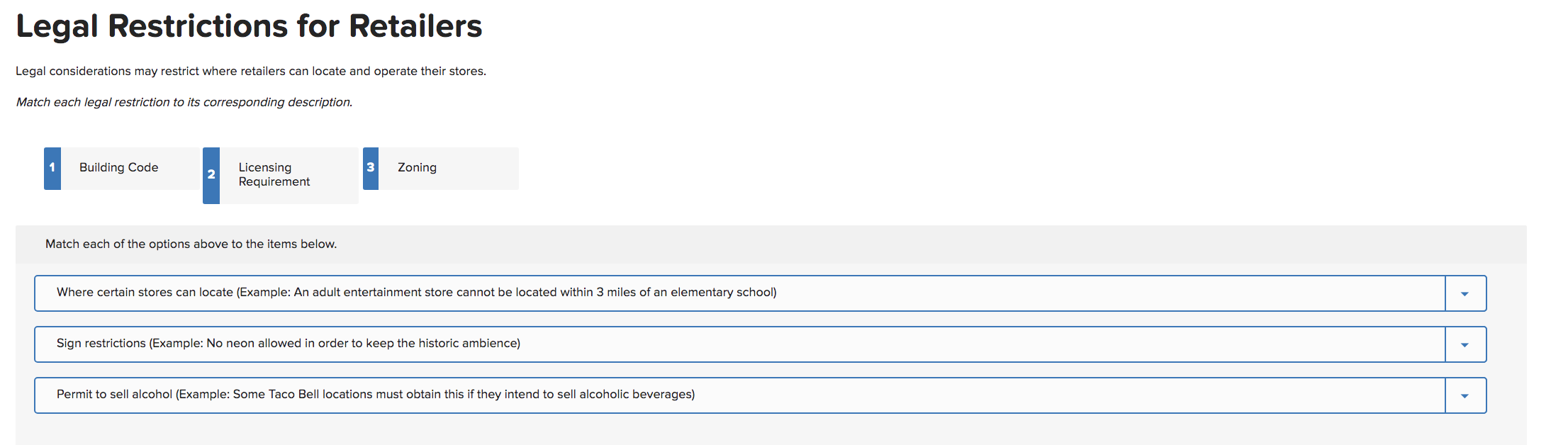 Solved Legal Restrictions for Retailers Legal considerations | Chegg.com