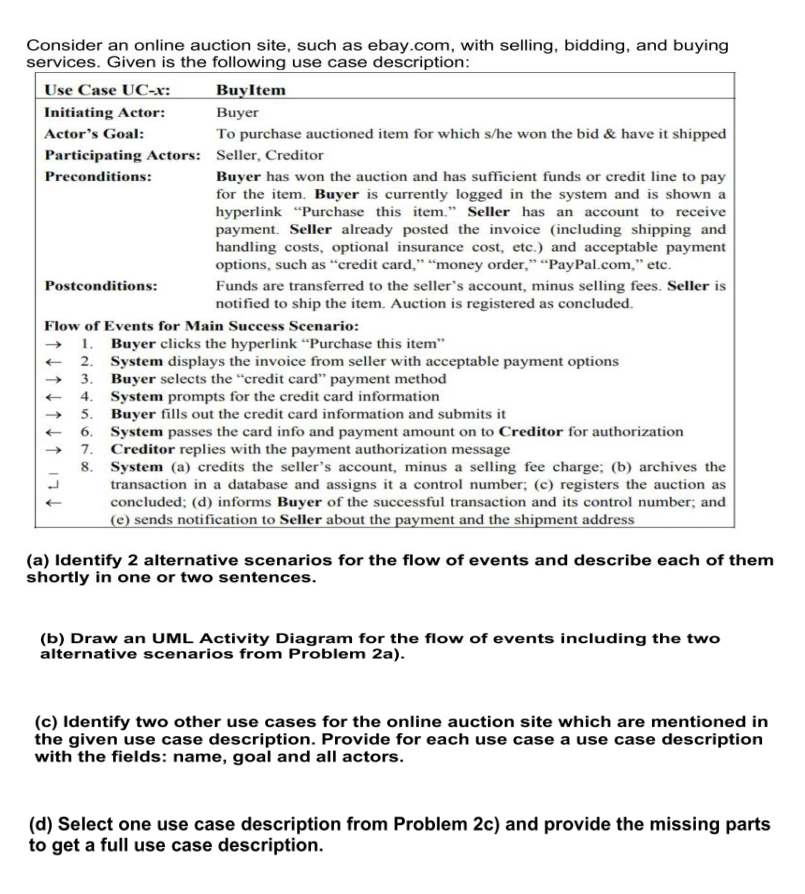 Solved Consider an online auction site, such as ebay.com, | Chegg.com