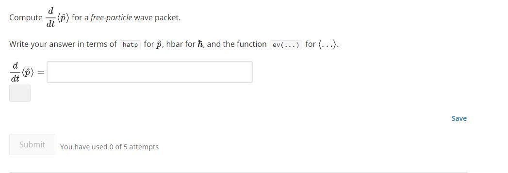 Solved Compute dtd p^ for a free-particle wave packet. | Chegg.com