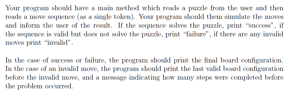 Solved Need help on writing a Java program for a puzzle like | Chegg.com
