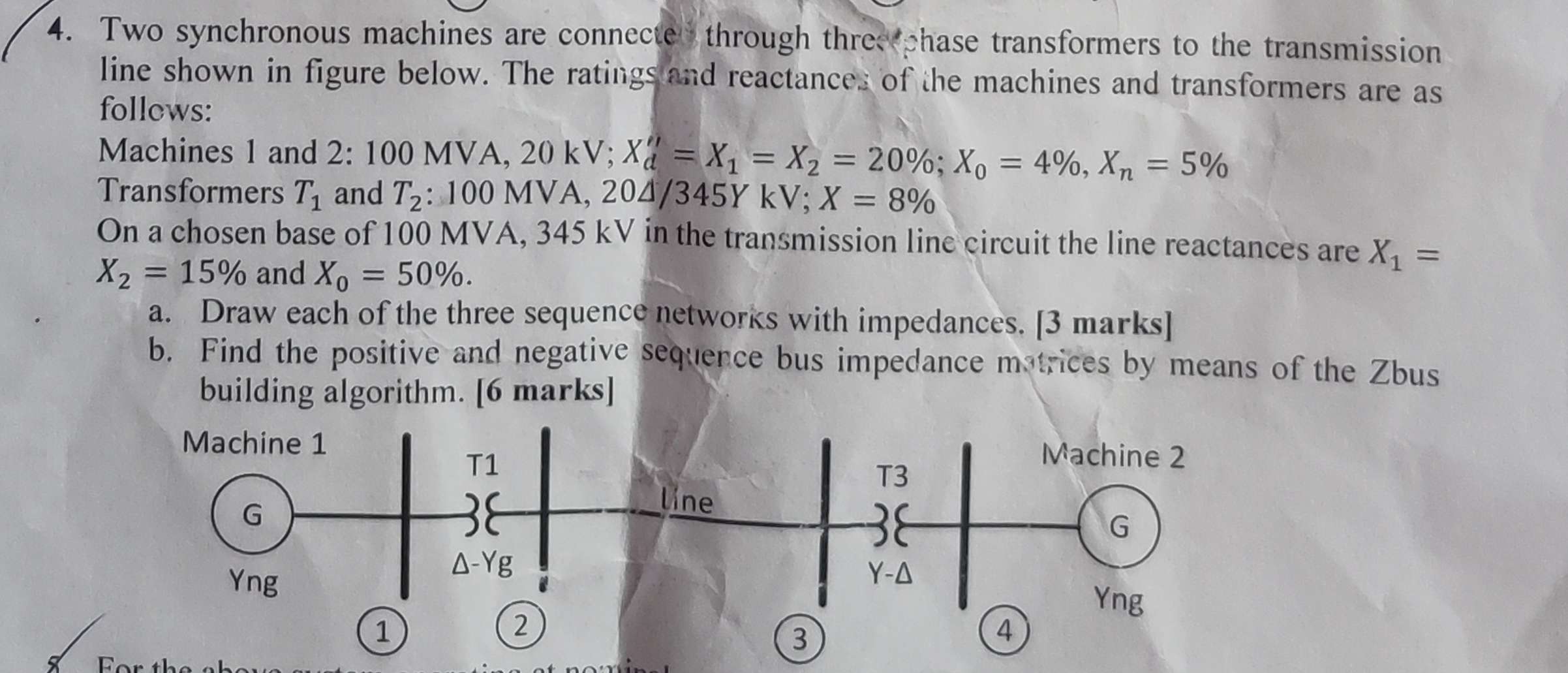 Solved Two synchronous machines are connecte through thre | Chegg.com