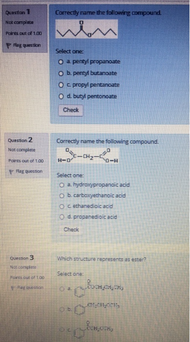 Solved Correctly name the following compound. Select one: | Chegg.com