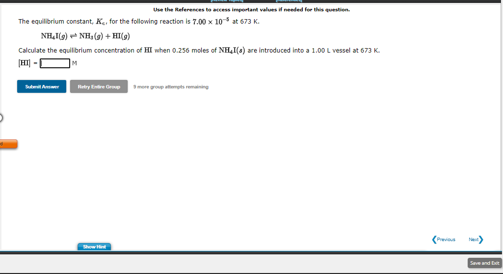 Solved NH4I(g)⇌NH3(g)+HI(g) Calculate the equilibrium | Chegg.com