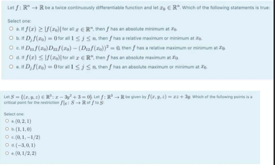 Solved Let f:R" Rbe a twice continuously differentiable | Chegg.com