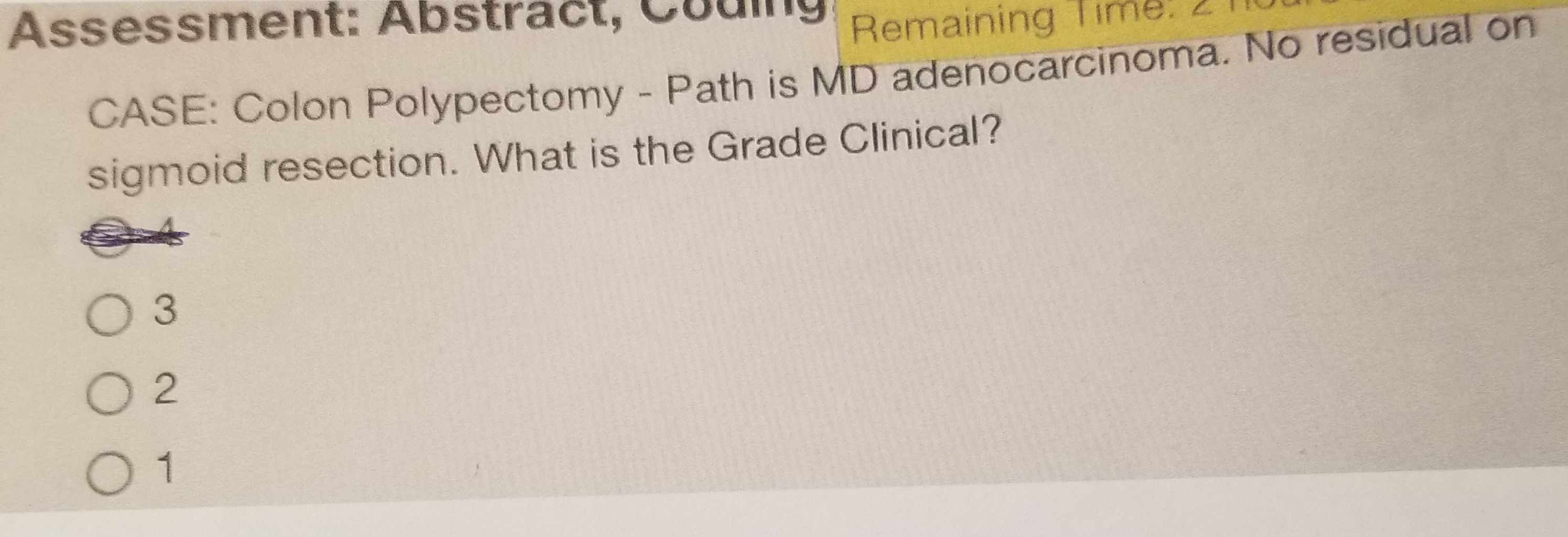 Solved CASE: Colon Polypectomy - Path is MD adenocarcinoma. | Chegg.com