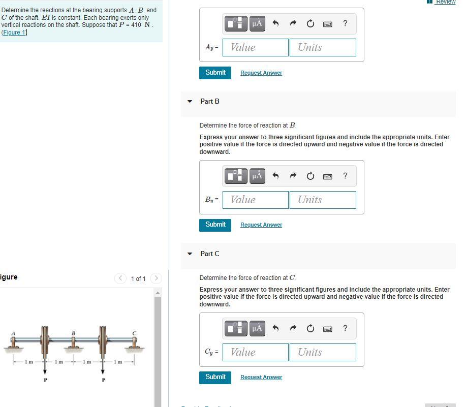 Solved Review Determine the reactions at the bearing | Chegg.com