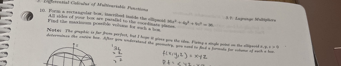Solved Differential Calculus of Multivariable FunctionsForm | Chegg.com