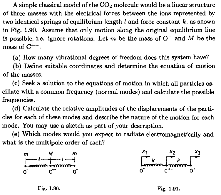 Solved A simple classical model of the CO, molecule would be | Chegg.com