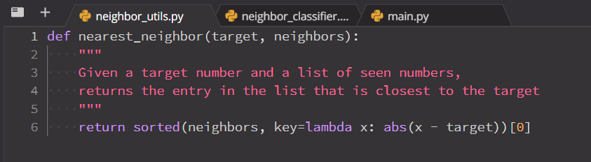 Solved NearestNeighborClassifier In neighbor_classifier.py, | Chegg.com