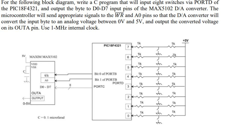 For the following block diagram, write a C program | Chegg.com