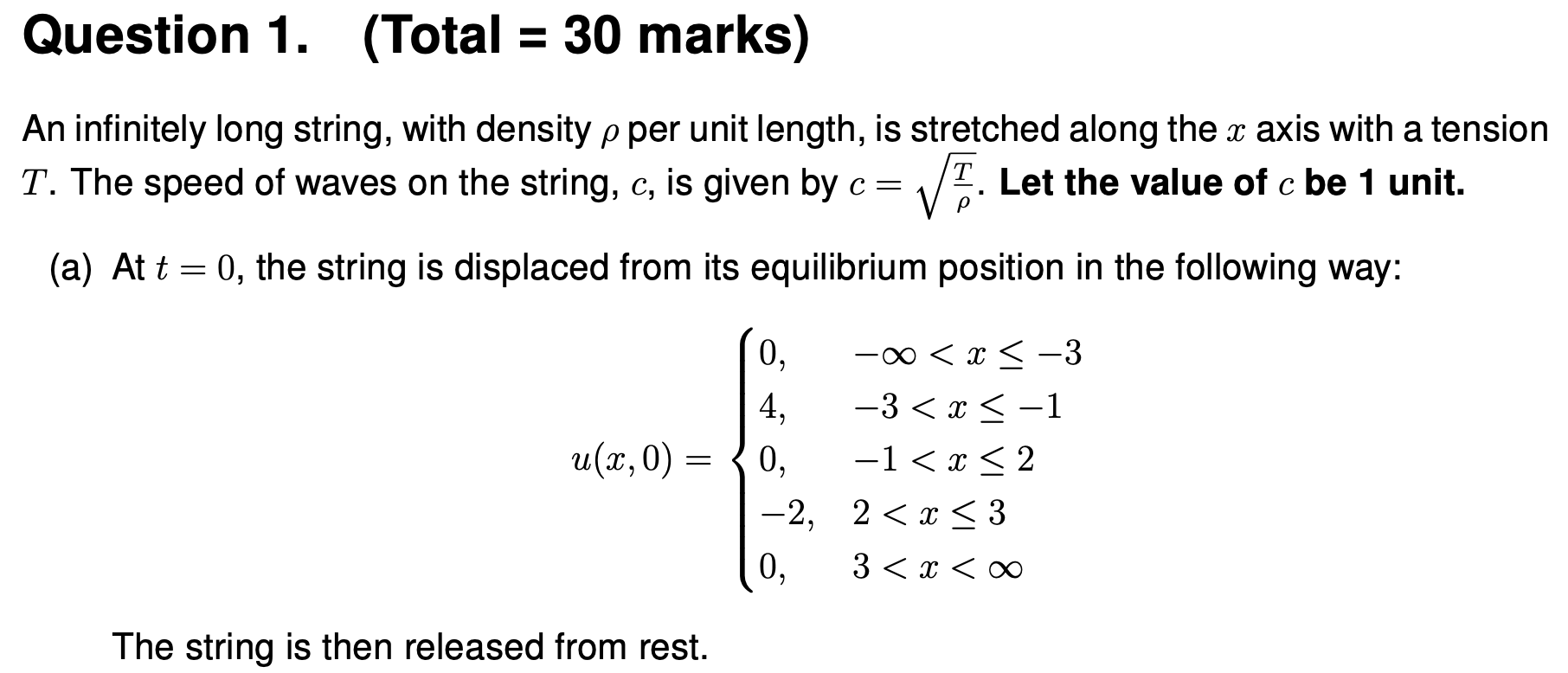 Solved Question 1. (Total = 30 marks) An infinitely long | Chegg.com