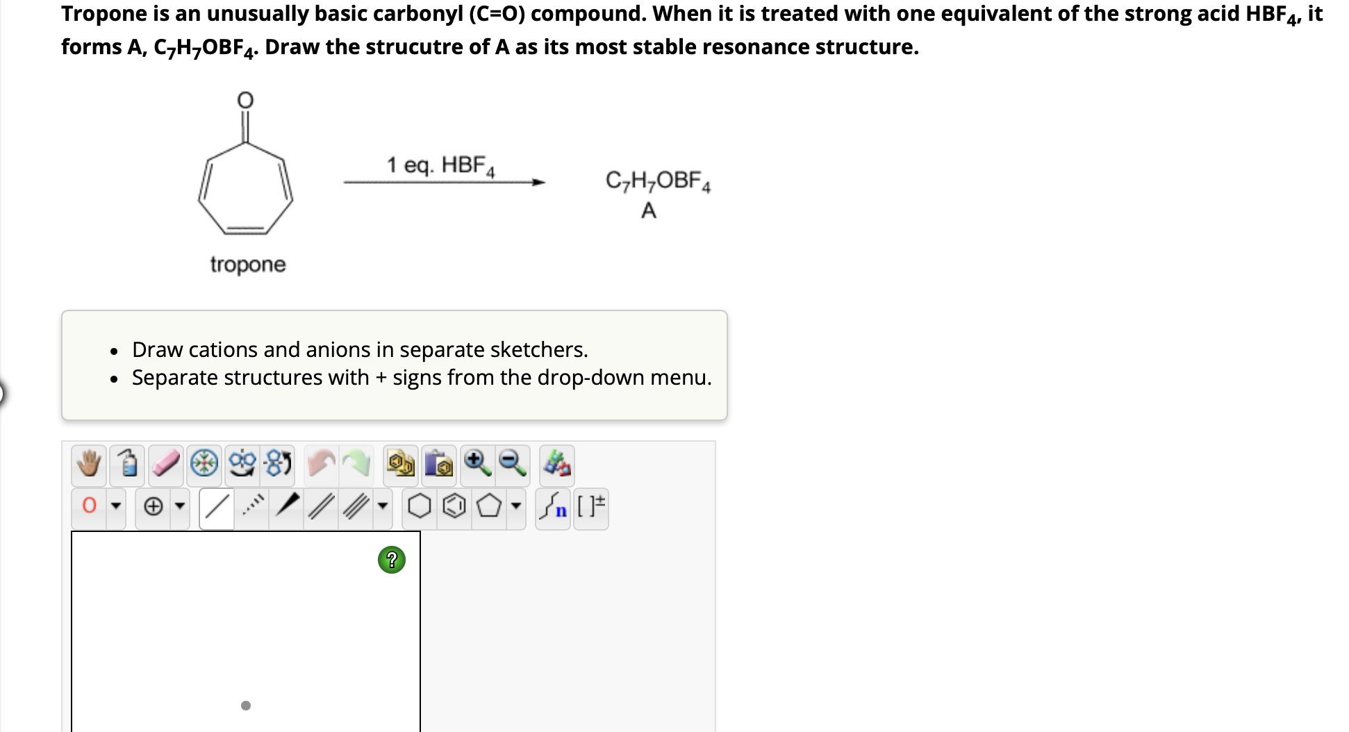 Solved Tropone is an unusually basic carbonyl (C=0) | Chegg.com