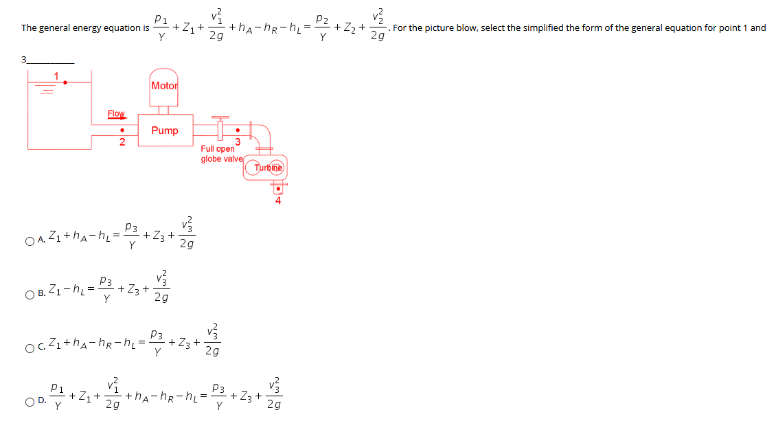 Solved p1 The general energy equation is Y P2 +ha-hr-hi = . | Chegg.com