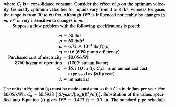 Solved EXAMPLE 13.1 OPTIMAL PIPE DIAMETER Example 2.8 | Chegg.com