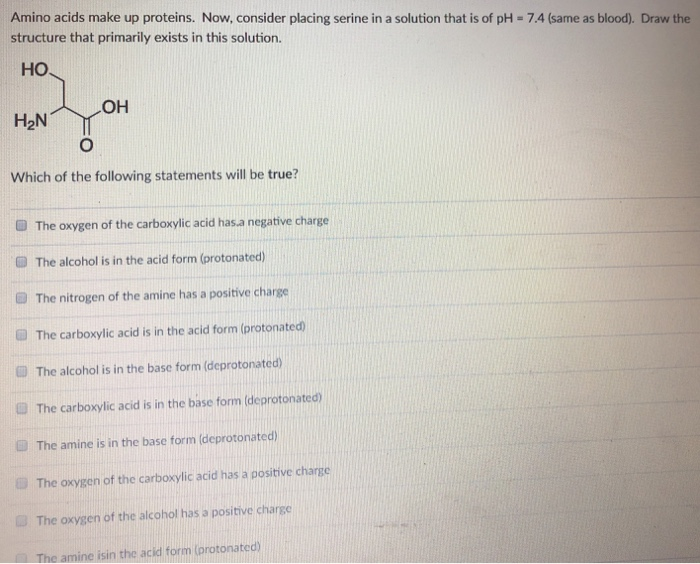 Solved Consider the amino acid serine shown below. Determine | Chegg.com