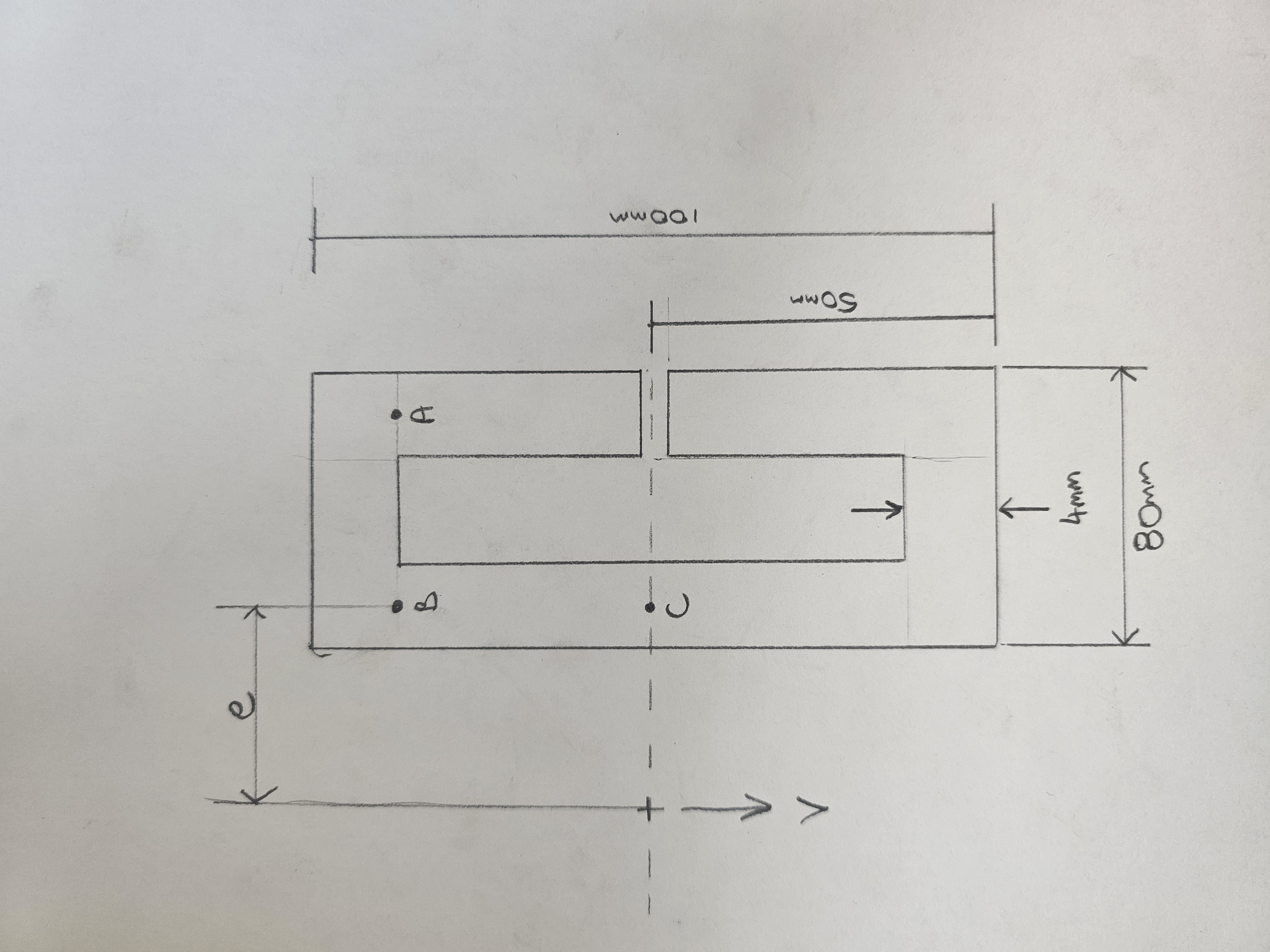 Solved Nearly closed RHS beam with a tiny slit. Calculate | Chegg.com