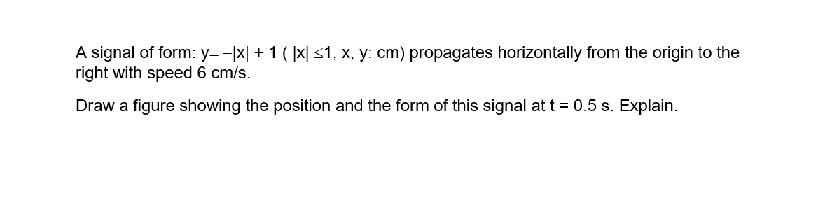 Solved A signal of form: y=-x + 1 (1x 51, x, y: cm) | Chegg.com