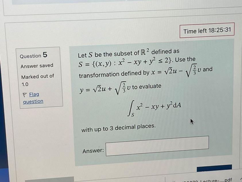 Solved Let S be the subset of R2 defined as | Chegg.com