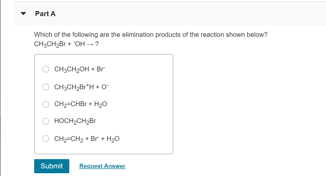 Solved Part A Which of the following are the elimination | Chegg.com