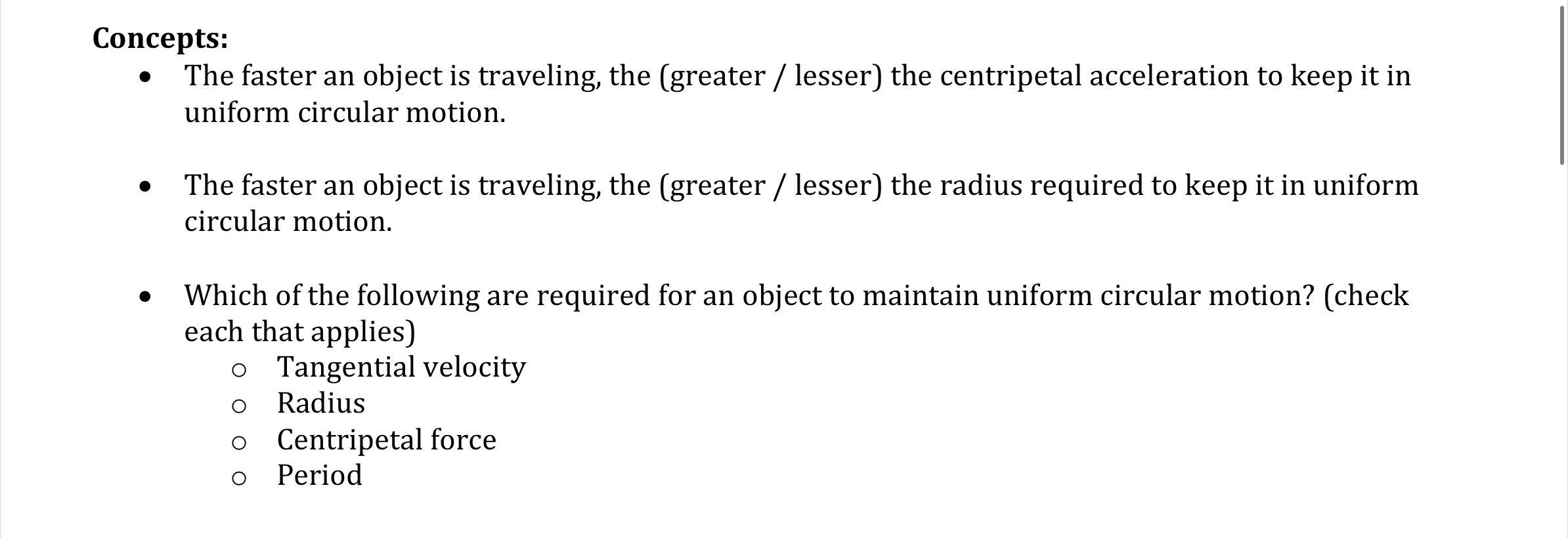 Solved Concepts: The faster an object is traveling, the | Chegg.com