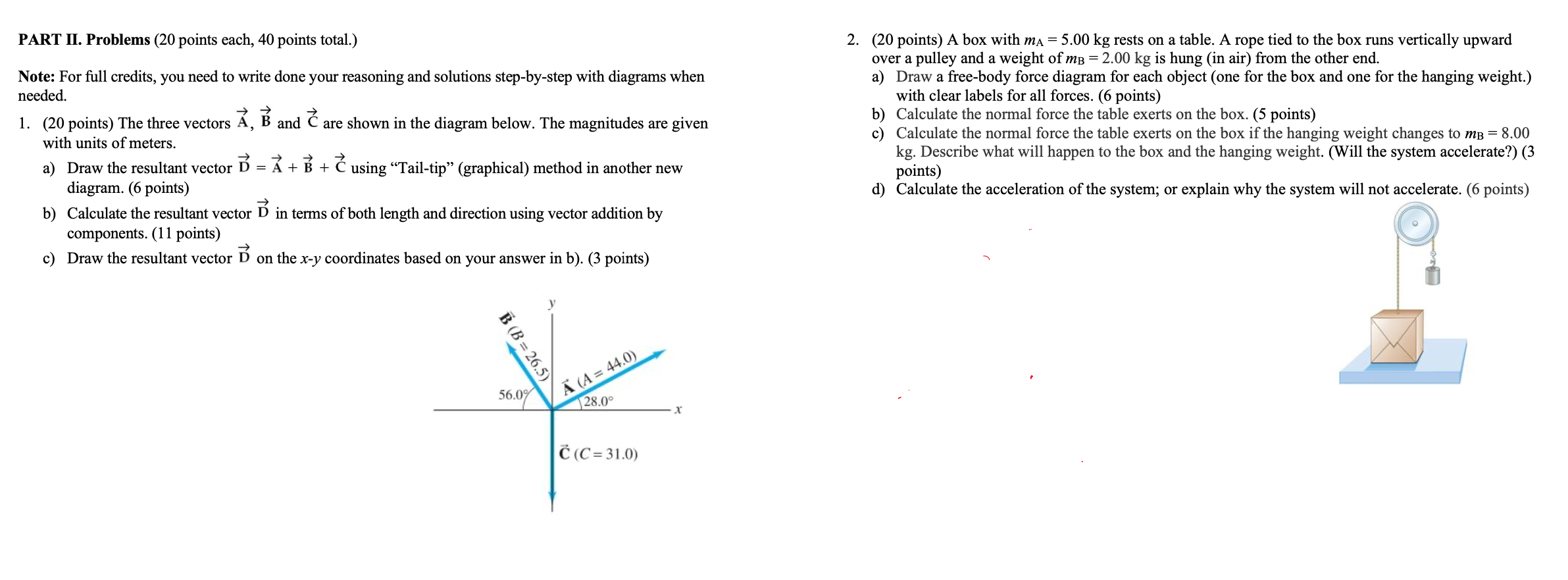 Solved PART II. Problems (20 points each, 40 points total.) | Chegg.com Solved PART II. Problems (20 points each, 40 points total.) | Chegg.com