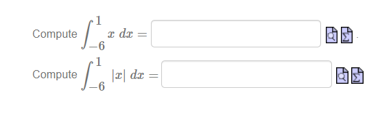 Solved Compute ∫-61xd = ﻿ ﻿Compute ∫-61|x|dx= | Chegg.com
