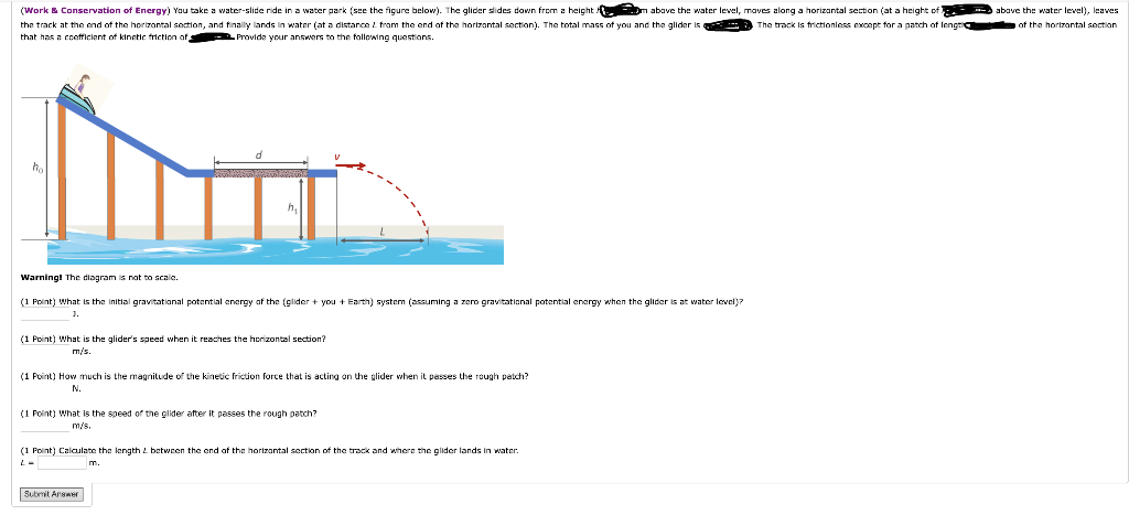 Solved (Work & Conservation of Energy) You take a | Chegg.com