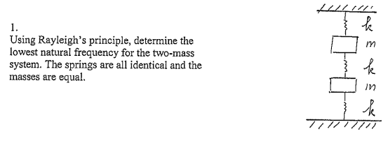 Solved 1. Using Rayleigh's principle, determine the lowest | Chegg.com