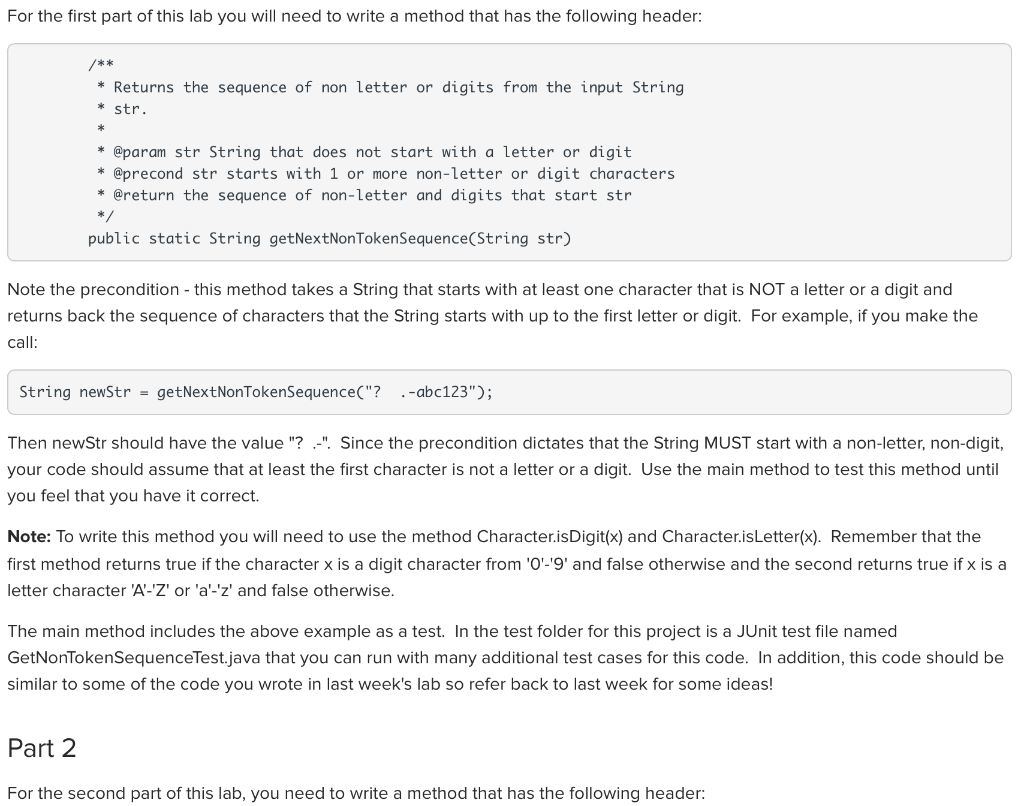 Solved For the first part of this lab you will need to write | Chegg.com