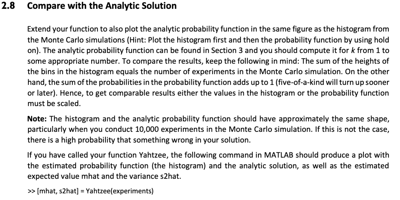 Solved I Several Throws Write A Function That Simulates A 7334