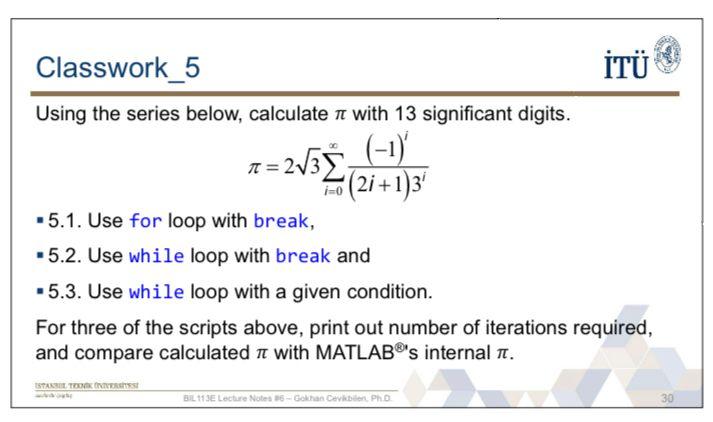 Solved Using the series below, calculate π with 13 | Chegg.com