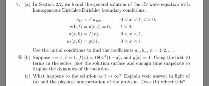 Solved 7. (a) In Section 2.2, we found the general solution | Chegg.com
