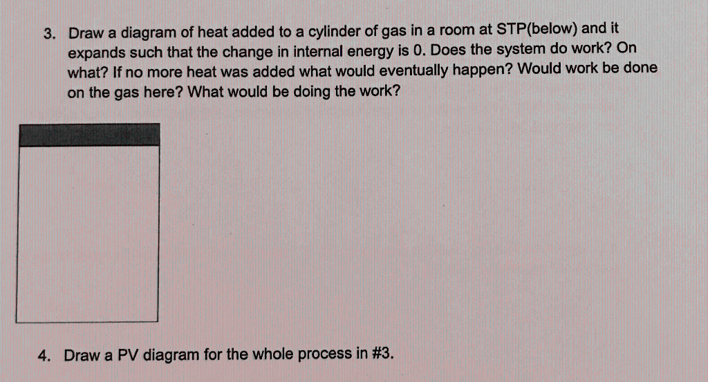 Solved 3. Draw a diagram of heat added to a cylinder of gas | Chegg.com