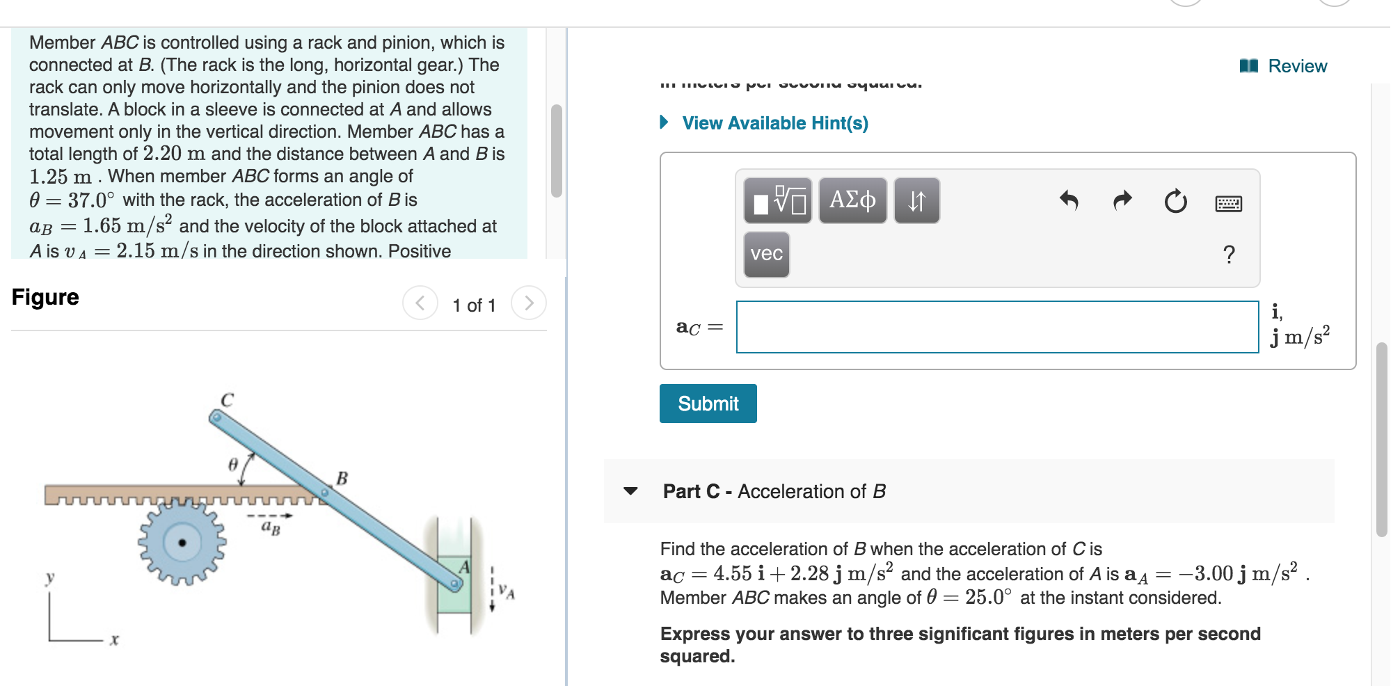 Solved Relative-Motion Analysis: Acceleration 12 of 14 > | Chegg.com